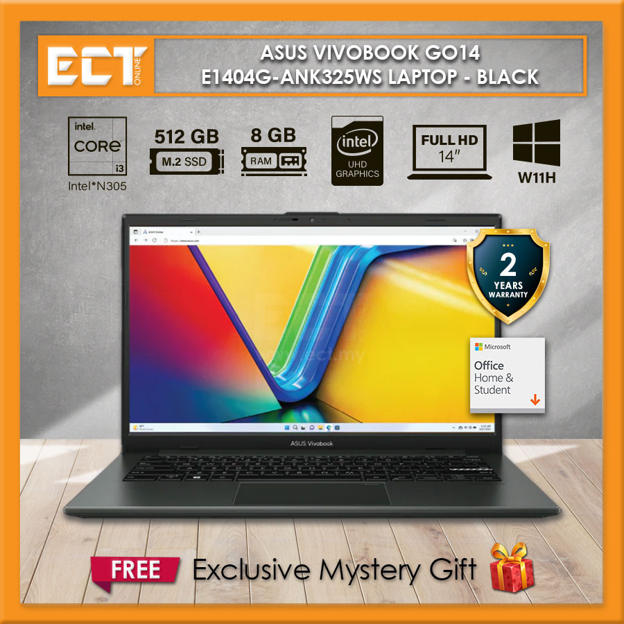 Asus VivoBook Go14 E1404G-ANK325WS Laptop (i3-N305 3.80GHz,512GB SSD ...