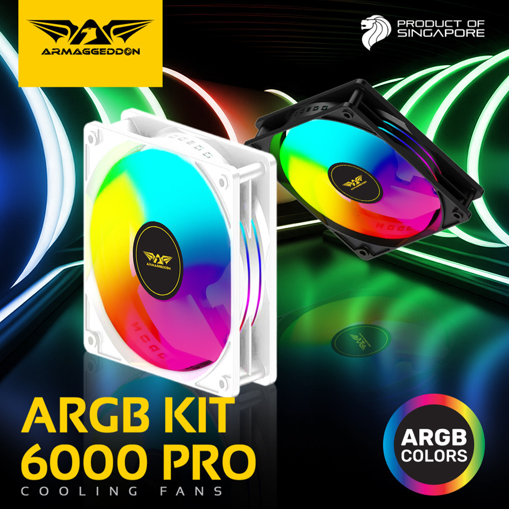 Armaggeddon Fan ARGB Kit 6000 ARGB 4pcs (Black / White) | Shopee Malaysia