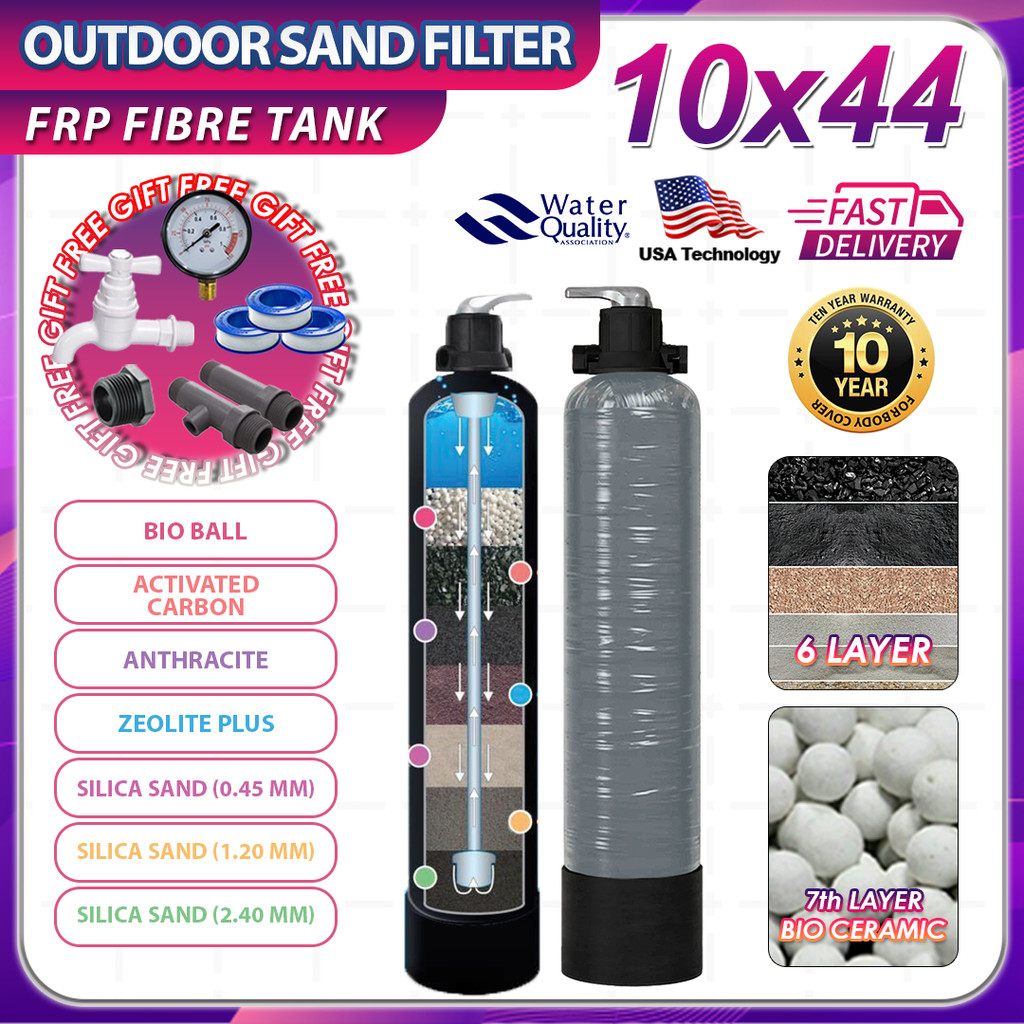 WATERMAN Outdoor Sand Water Filter 6 /7 Layer 10 x 44 With Bio Ceramic ...