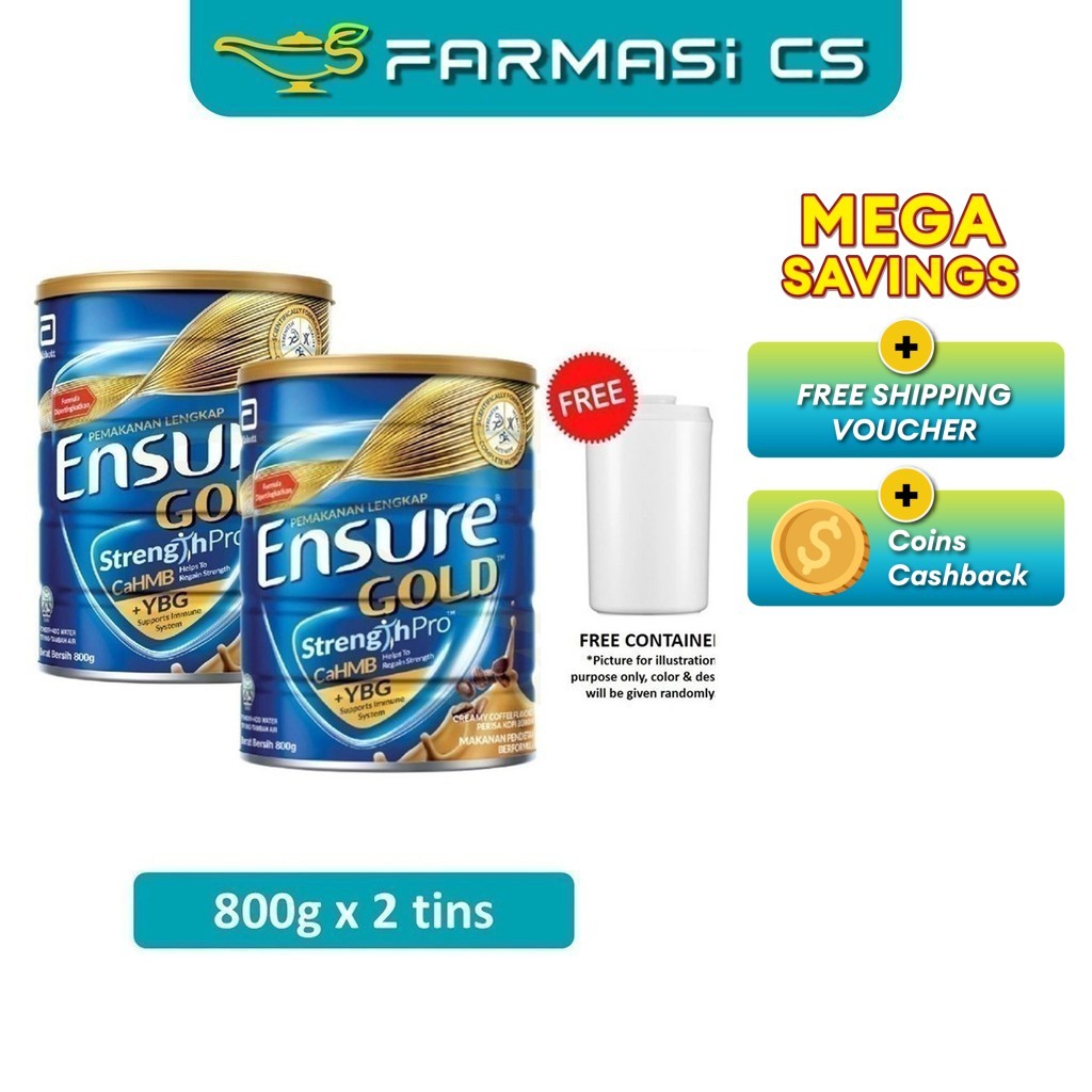 Abbott Ensure Gold Creamy Coffee 800g x 2 Tins (TWIN) EXP:01/2027 FOC ...