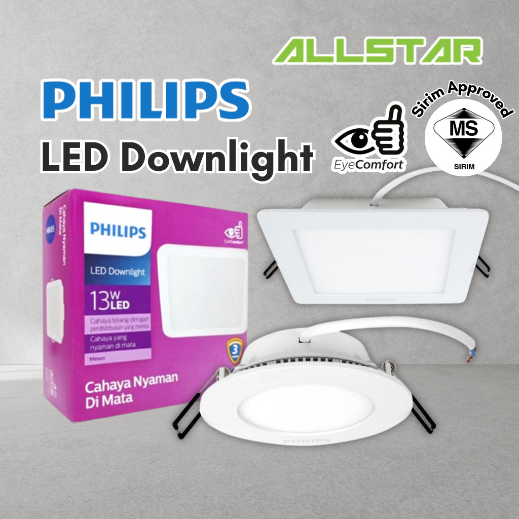 Philips Essential SmartBright 4 inch 6 inch LED Round Square Downlight ...