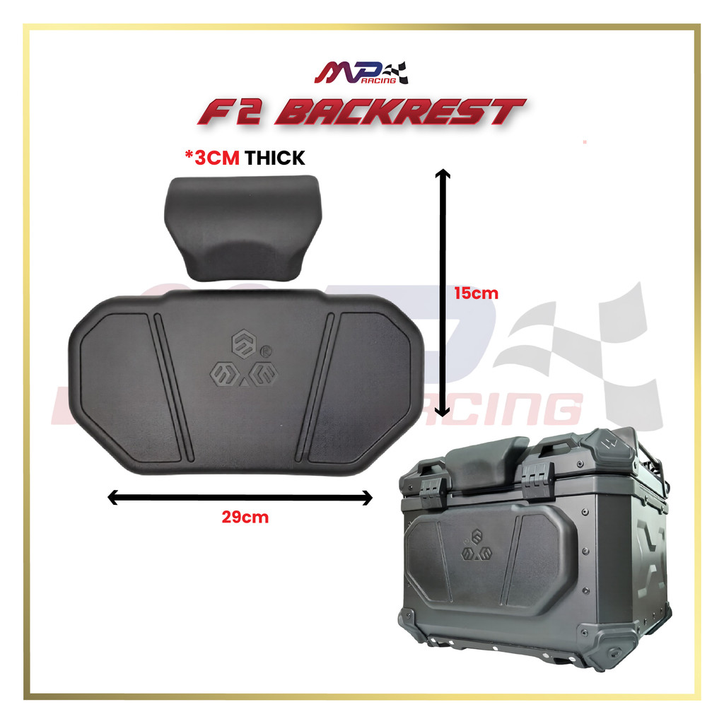 F2-MOTO Premium Backrest Cushion untuk ABS/Aluminium box 36L/ 45L / 58L ...