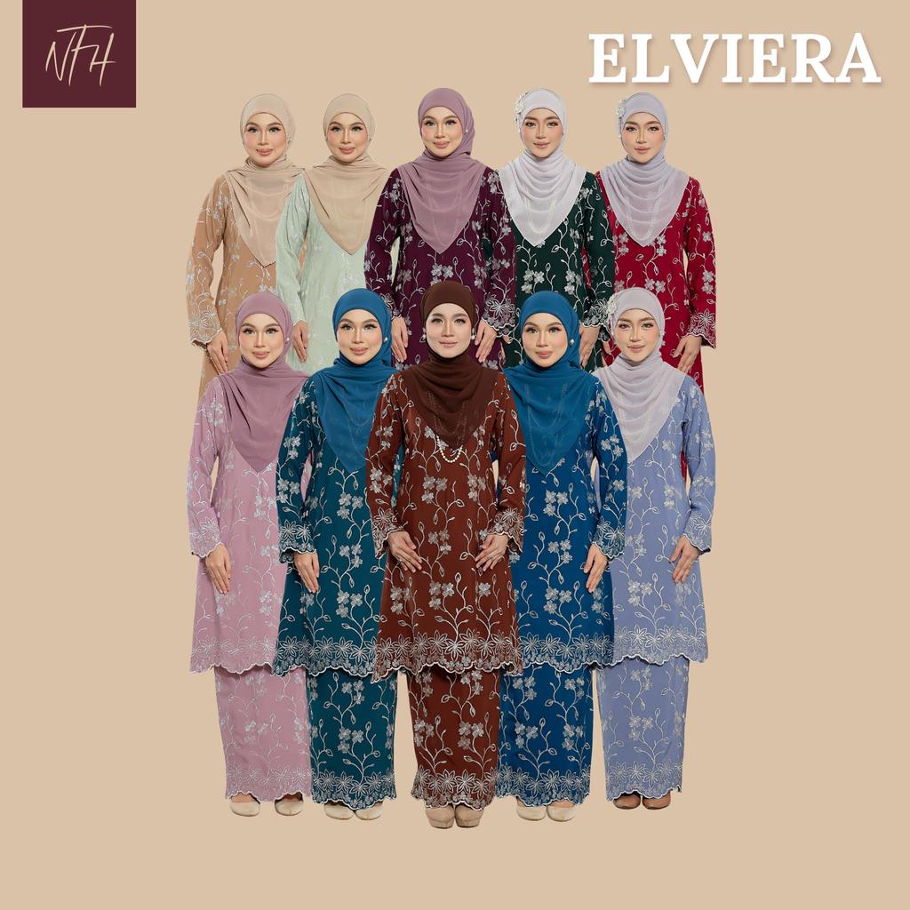 NFH - ELVIERA baju kurung cantik moden material cotton rossa with ...
