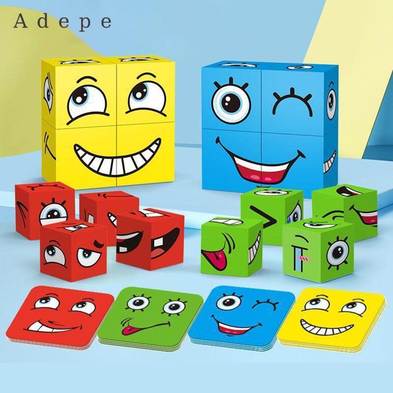 [Adepe] Face Blocks Board Game Pattern Matching Puzzle Building Blocks ...
