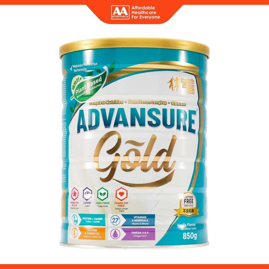 Advansure Gold Plant Based Complete Nutrition Formula Dietary Food 850g ...