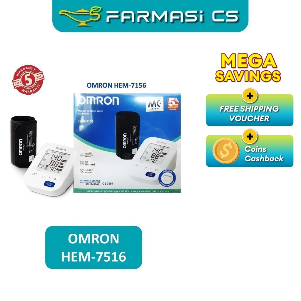 Omron Hem-7156 Automatic Blood Pressure Monitor [ 5 Years Warranty, Hem ...