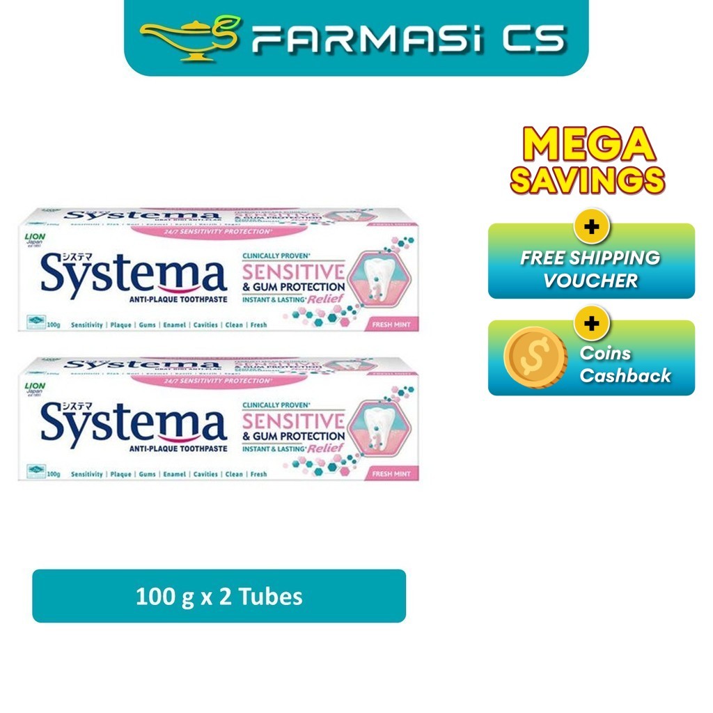 ( Fresh Mint ) Systema Sensitive & Gum Protection Toothpaste 100g x 2 ...