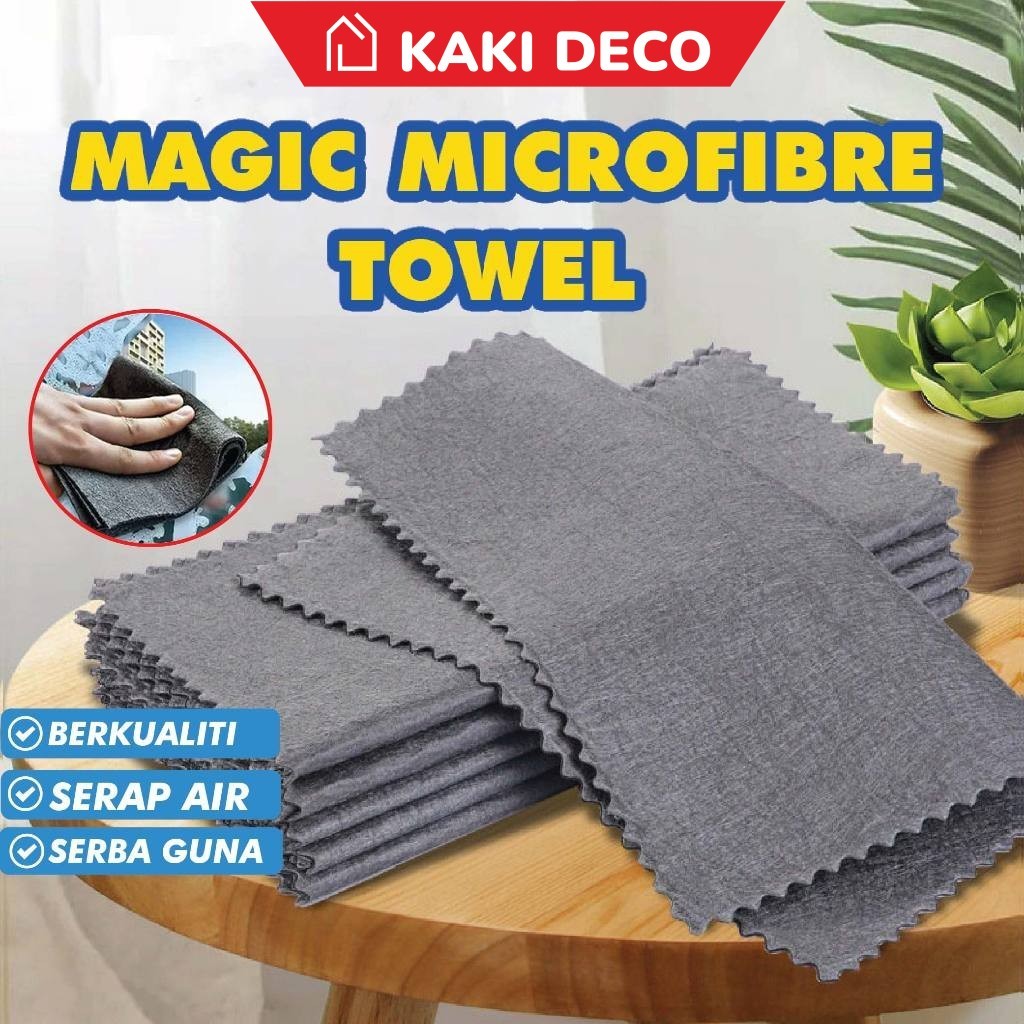 KakiDeco Magic Microfiber Cloth Glass Cleaning Mirror Car Wash Towel ...