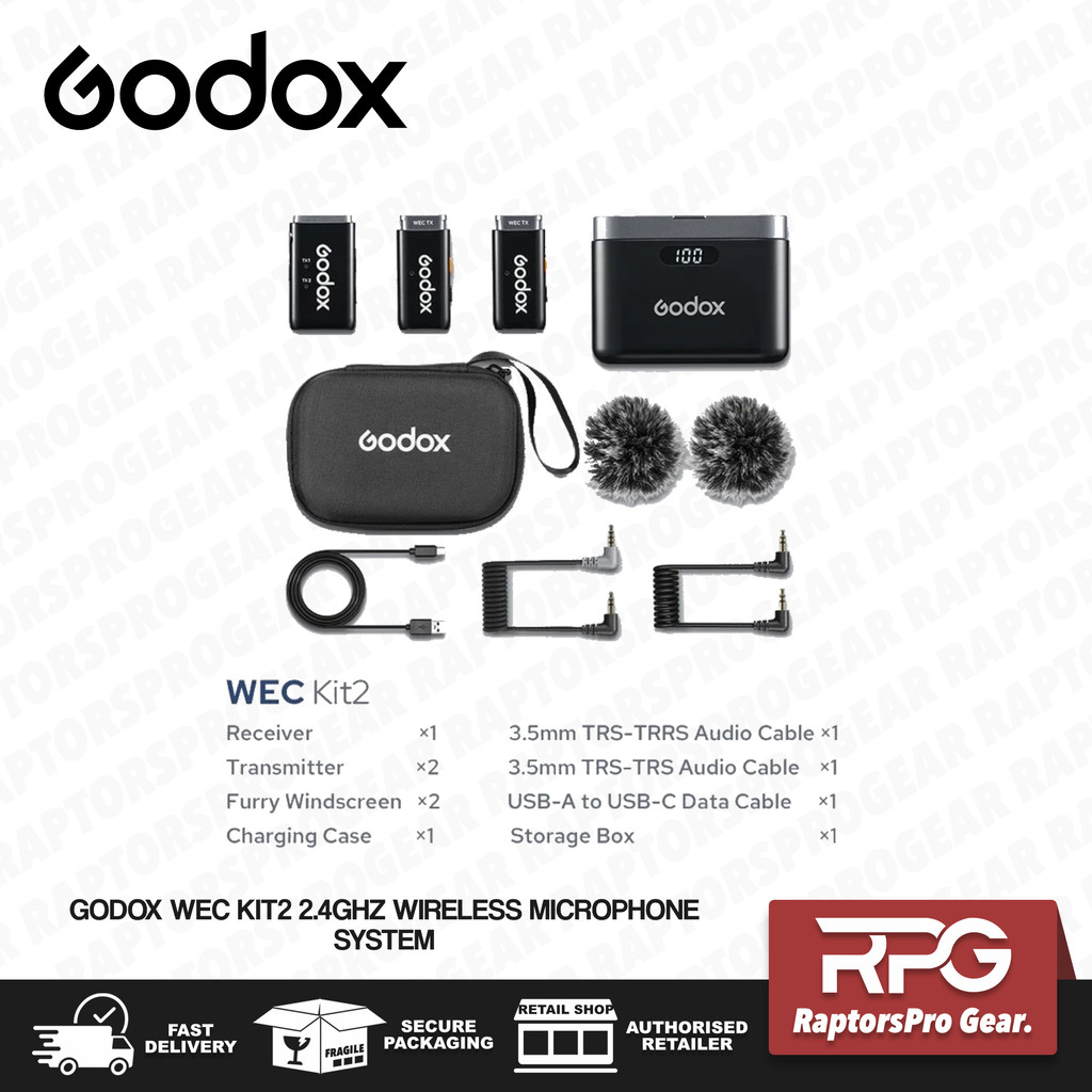 GODOX WEC 2.4GHz Wireless Microphone System Kit1 / Kit2 | Shopee Malaysia