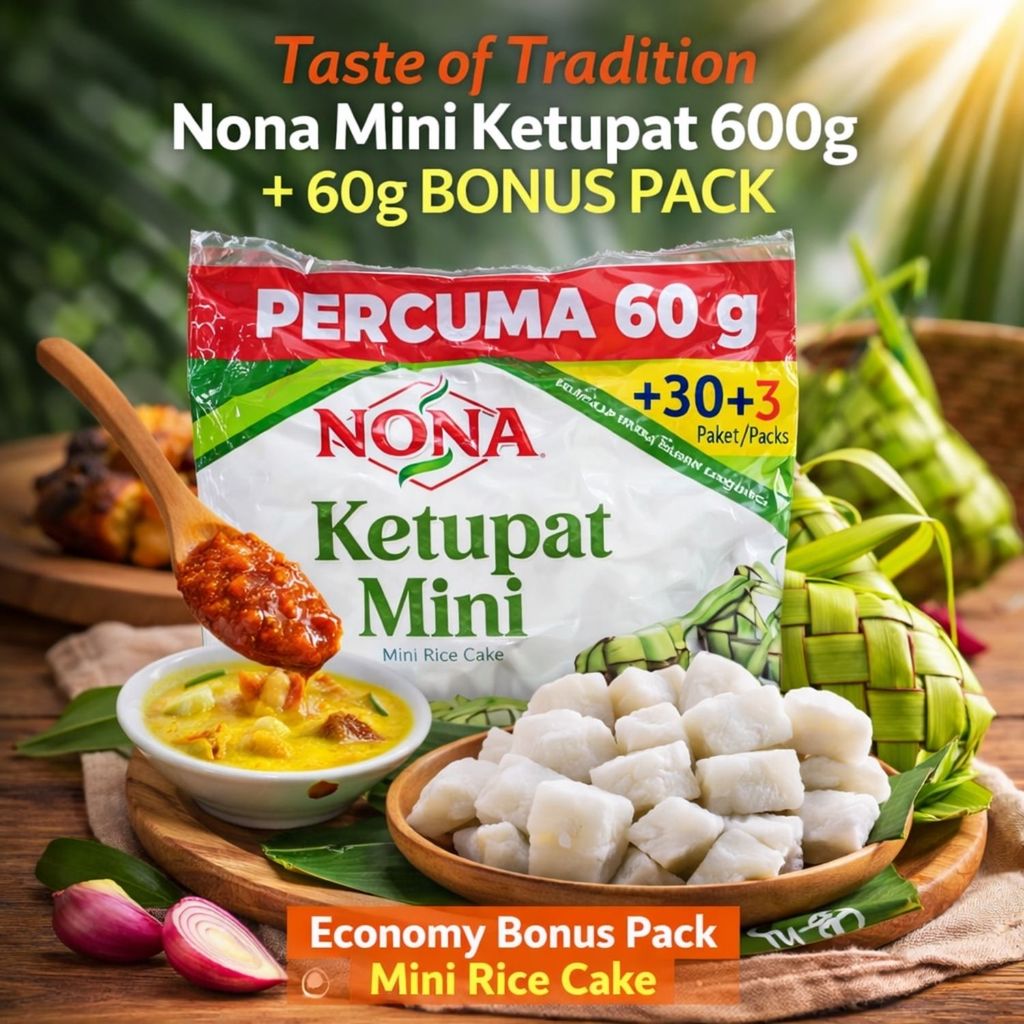 NONA MINI KETUPAT 600G + 60G BONUS PACK Mini Ketupat Ready To Cook ...