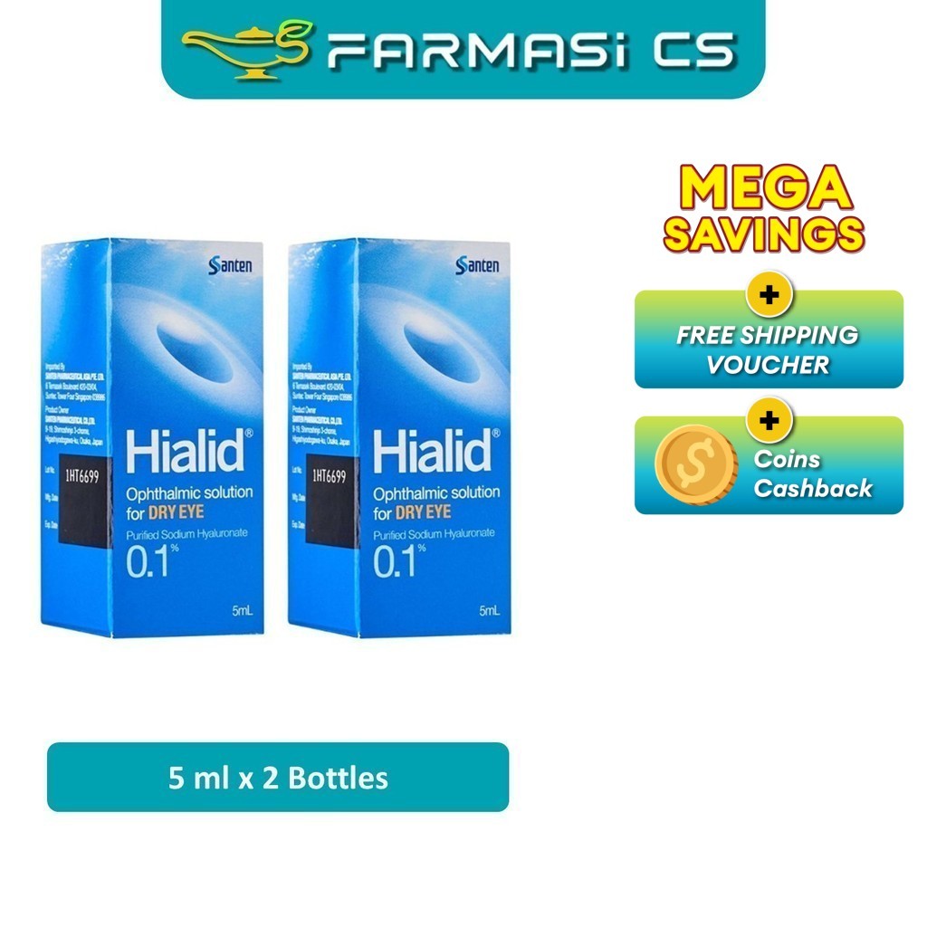 SPECIAL Hialid 0.1% Ophthalmic Solution 5ml x 2 Bottles (TWIN) EXP:03/ ...