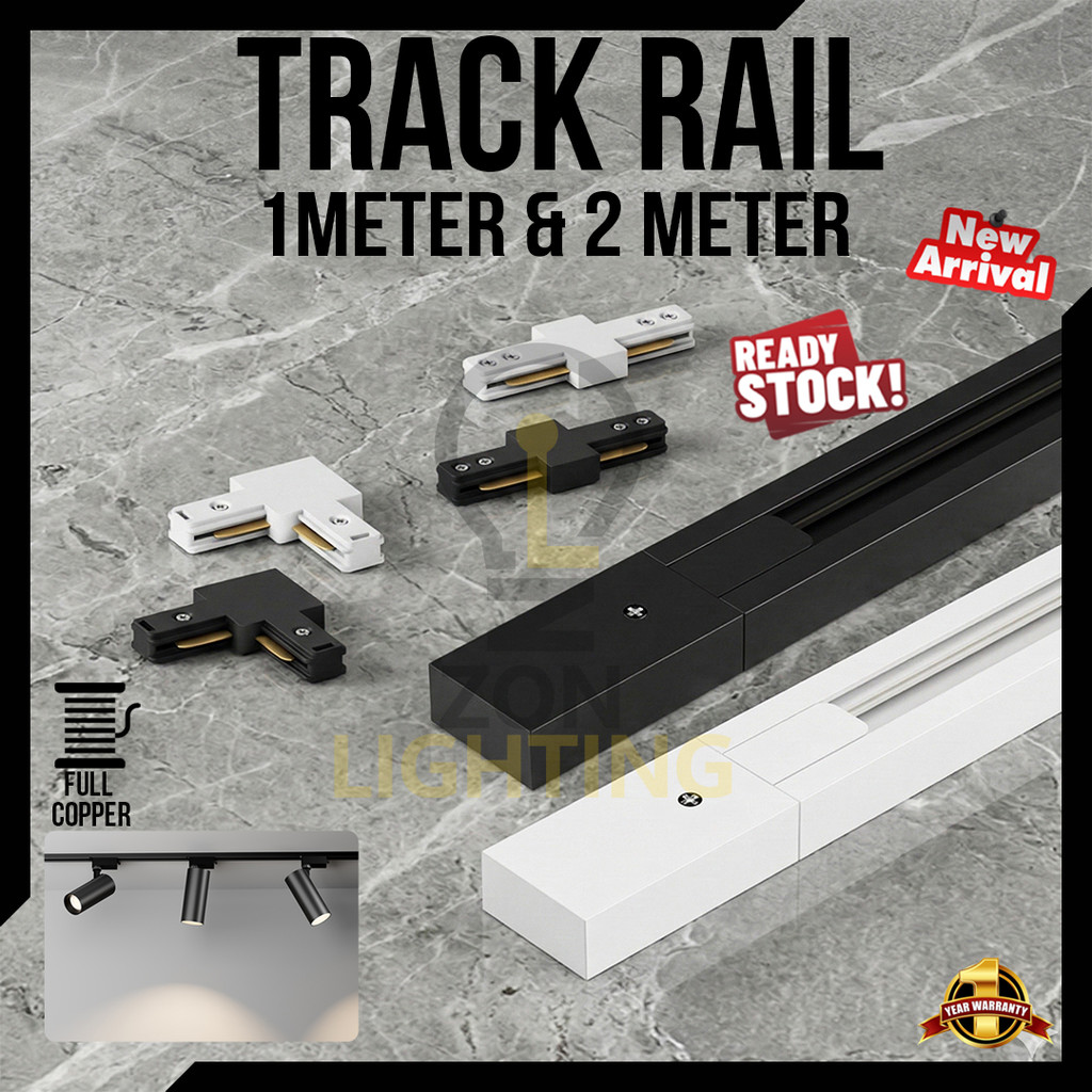 1 Meter / 2 Meter Track Rail Lampu LED Tracklight Spotlight Ceiling ...