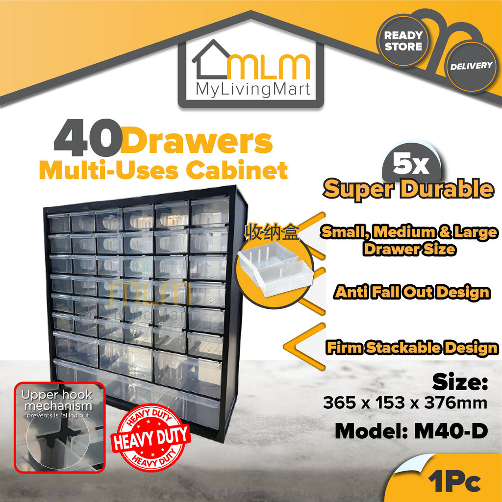 40 Drawer Heavy Duty Multi Use Small Hardware Accessories Container ...