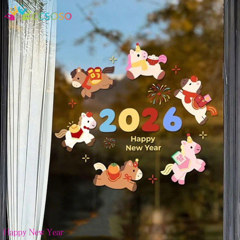 New Year Good Luck Pony Static Sticker Spring Festival Atmosphere ...