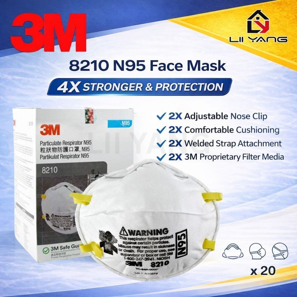 [Original] 3M 8210 N95 Particulate Respirator (20Pcs/Box) N95 Face Mask ...
