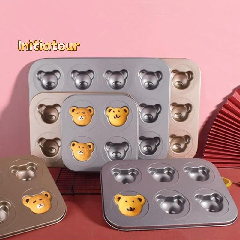 [Initiatour-t] 4/6/9/12 Even Bear Mold Baking Mold Pan Non-sti DIY Cute ...
