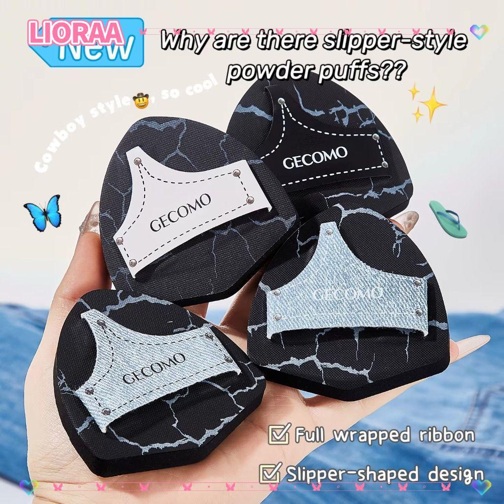 LIORA‌A Denim Makeup Powder Puff Set, Dry & Wet Dual-Use Skin-Friendly ...