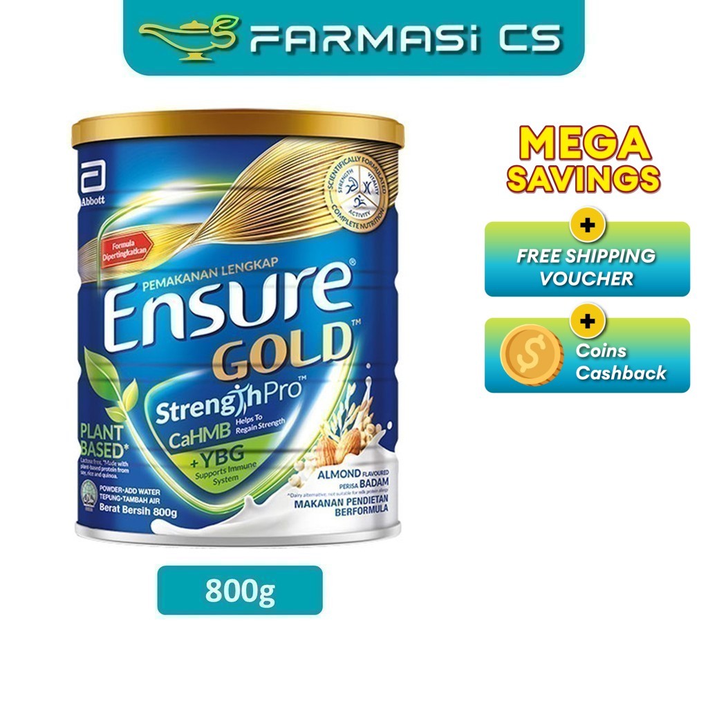 PROMO Abbott Ensure Gold Plant Based Almond Flavored 800g EXP:10/2026 ...