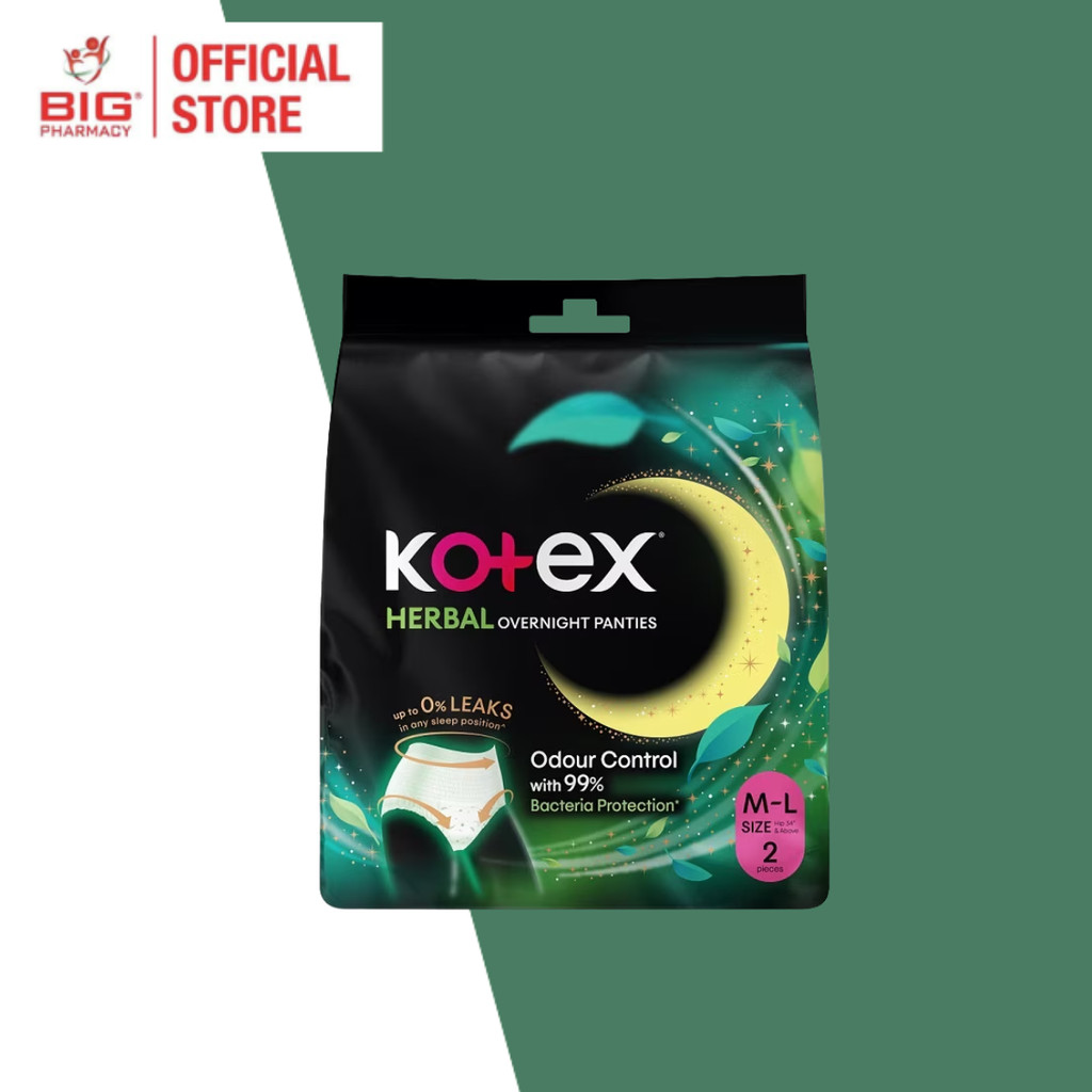 KOTEX OVERNIGHT PANTIES HERBAL M/L 2S | Shopee Malaysia