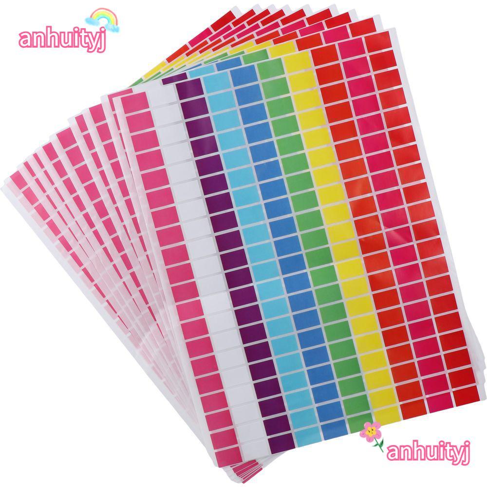 LANJ 2000PCS Self-adhesive Stickers, Multi-color Rectangular Colored ...