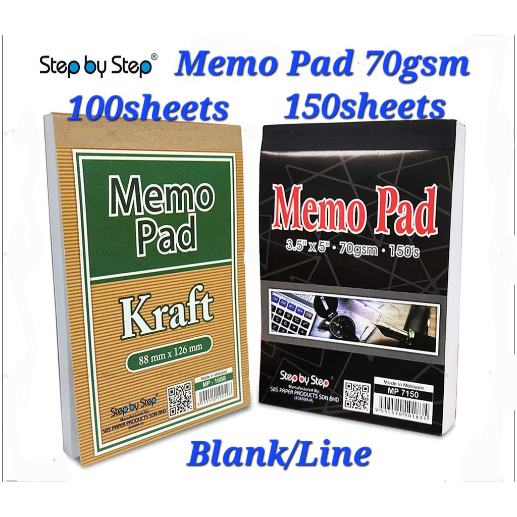 SBS Memo Pad White 88mm x 126mm Kraft Notebook Order Chit / Hand Book 3 ...