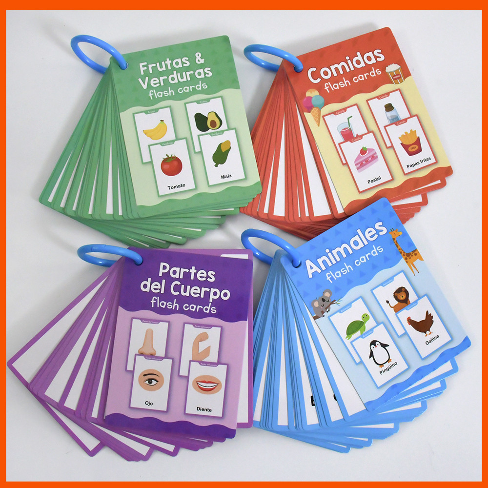 kids Early Spanish Learning Flash Cards Montessori Preschool ...
