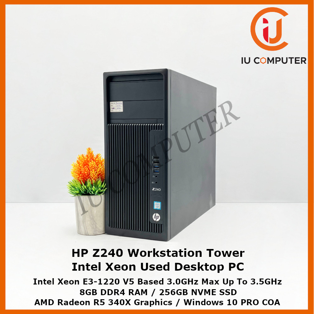 HP Z240 WORKSTATION TOWER INTEL CORE XEON E3-1220 V5 8GB RAM 256GB NVME ...