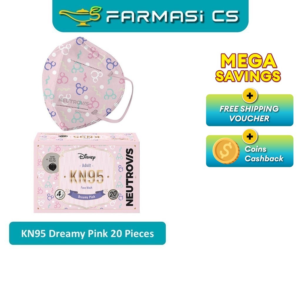 Neutrovis Disney KN95 Face Respirator ( Dreamy Pink) 20 Pieces [4 ply ...