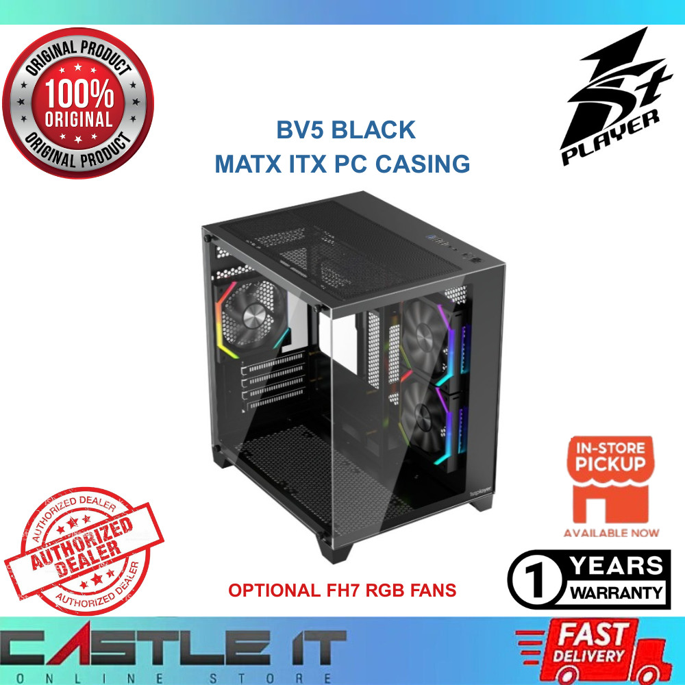 1ST PLAYER BV5 Black MATX ITX Gaming Casing Optional ARGB Fans | Shopee ...