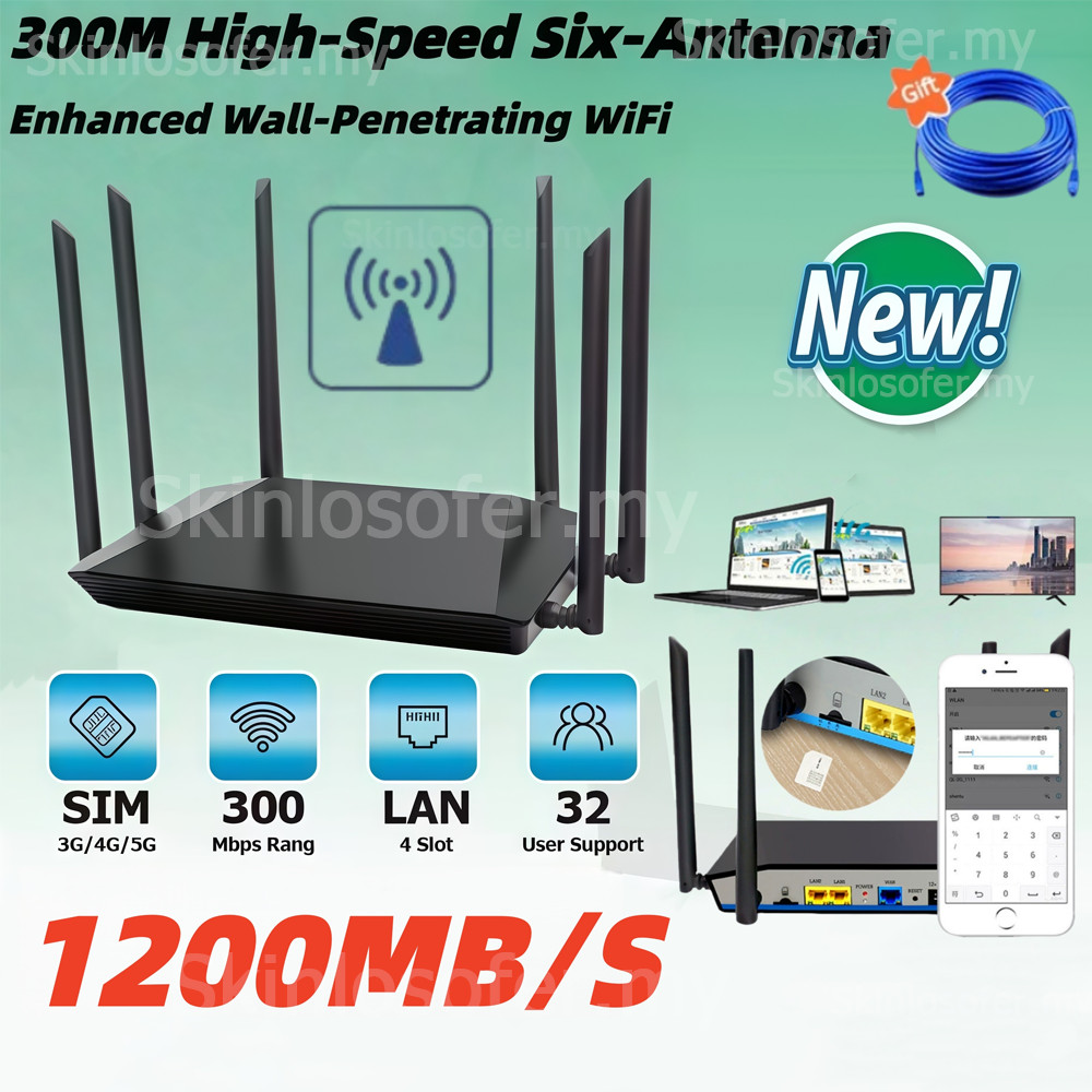 [MY shipping] 1200Mb/s Wireless Router 2.4GHz put sim Card LTE CPE ...
