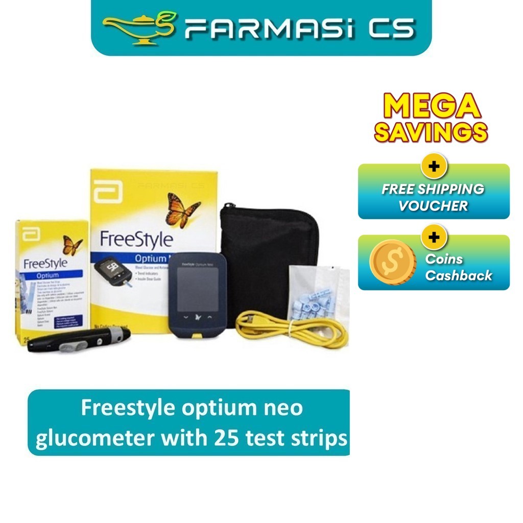 PROMO Abbott FreeStyle Optium Neo Glucometer with 25 Test Strips ...