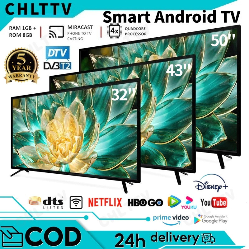 Smart TV 32 43 50 inch Android 12.0 TV 4K Android tv LED murah LED ...
