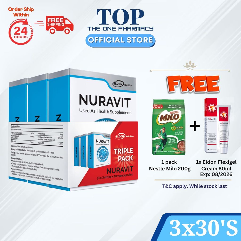 Eldon Nutrition Nuravit Capsule - 3 x 30's/ 30's | Shopee Malaysia