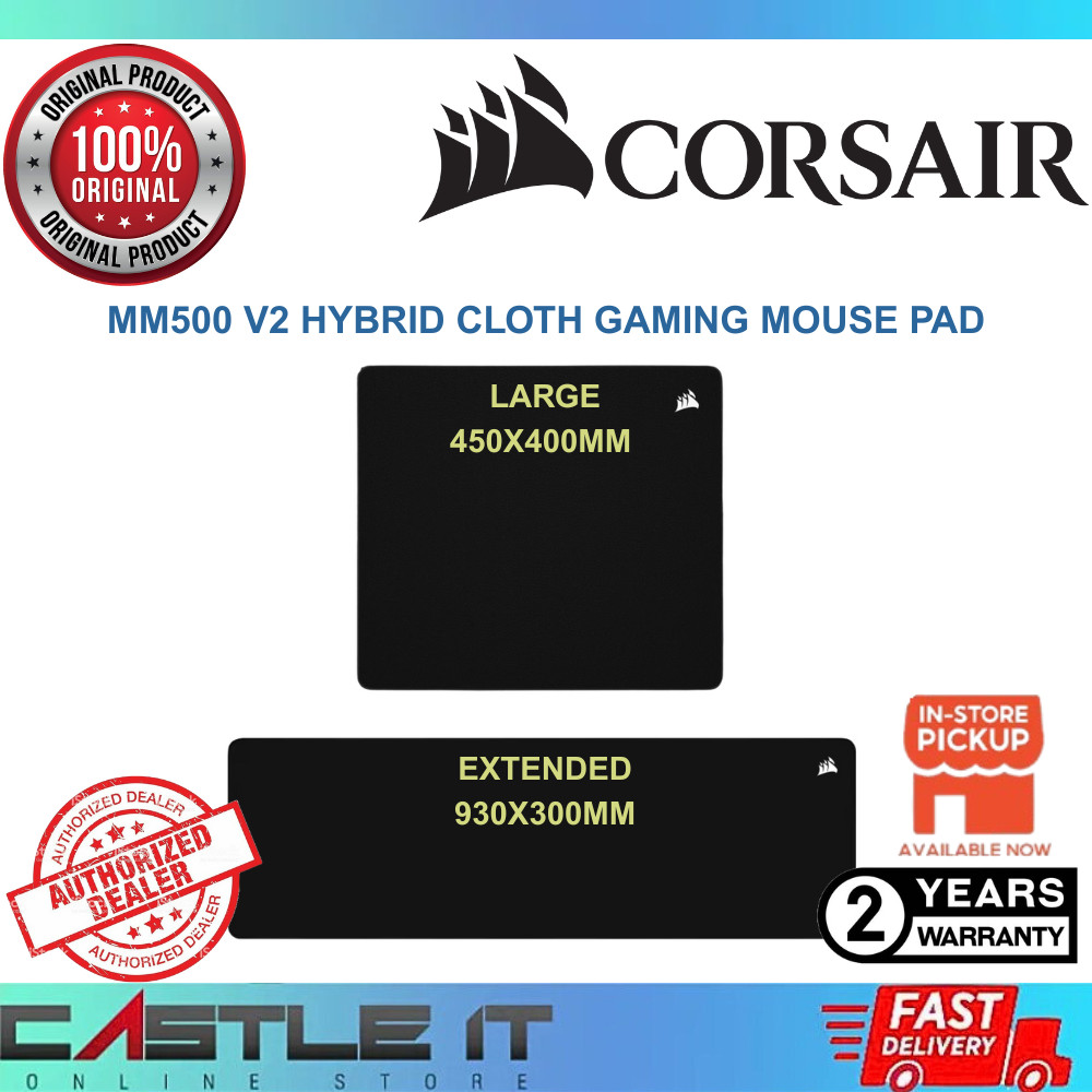 Corsair MM500 V2 Hybrid Cloth Gaming Mouse Pad Large Extended 450x400mm ...