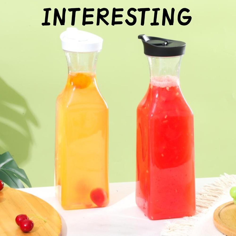 INTERESTING Juice Carafe, Square Plastic Drink Pitchers, Simple 32OZ ...