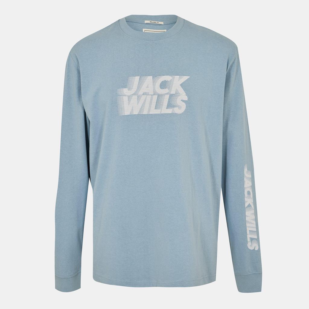 Jack Wills Mens Long Sleeve Graphic T-Shirt (Powder Blue) - Sports ...