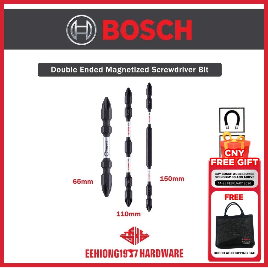 BOSCH Expert For Impact PH2 Double Ended Screwdriver Bit 2608522405 ...