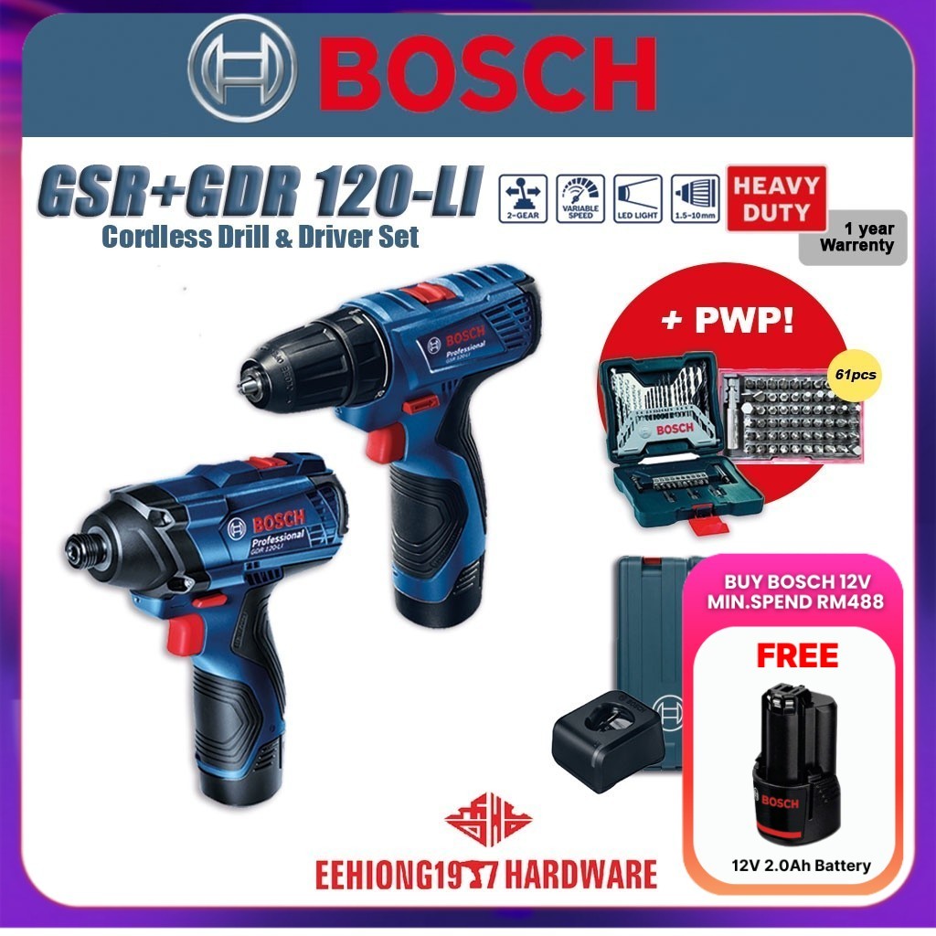 BOSCH 12v combo GSR 120-LI GDR 120-LI Cordless Drill Driver GSR 120 GDR ...