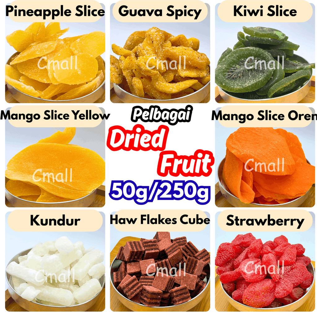 [HALAL] Pelbagai Buah Kering Dried Fruits 50g/250g Manis & Kenyal Viral ...