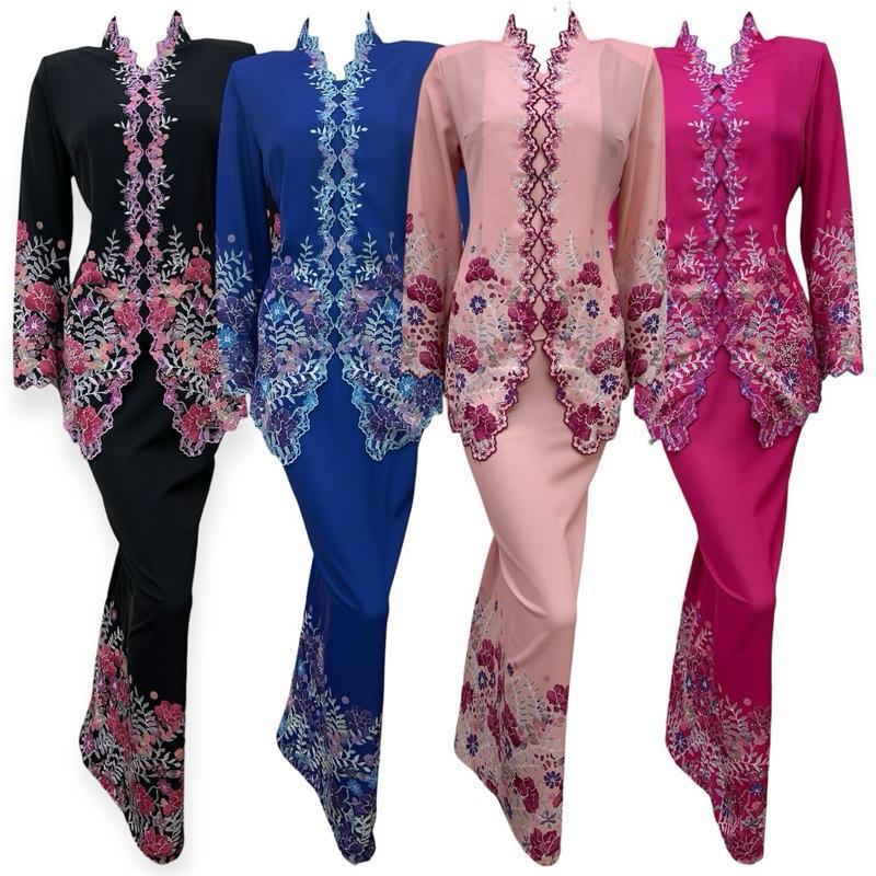 L00227 LILY Kebaya Nyonya Pendek Sulam Kain Kipas Susun Belakang New ...