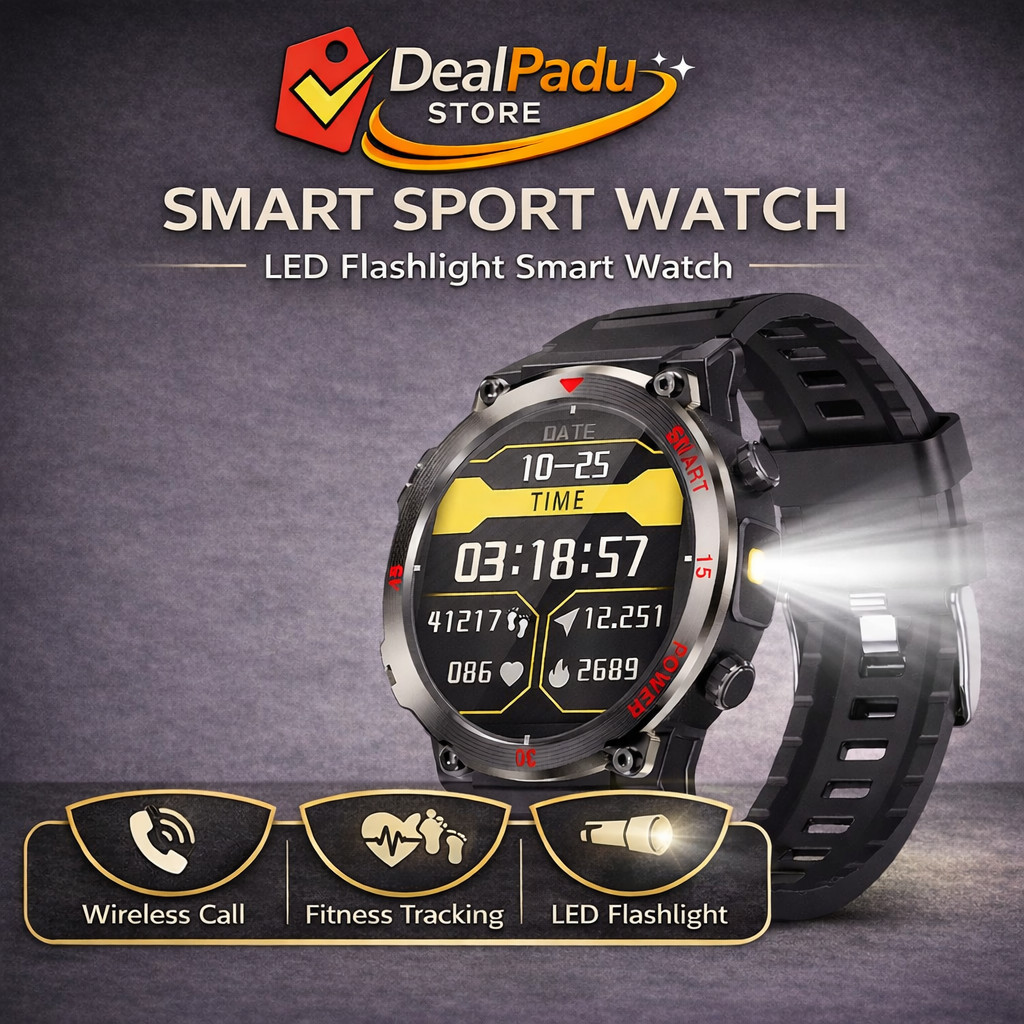 New GT11 Outdoor Smart Watch LED Flashlight Men Bluetooth Calling ...