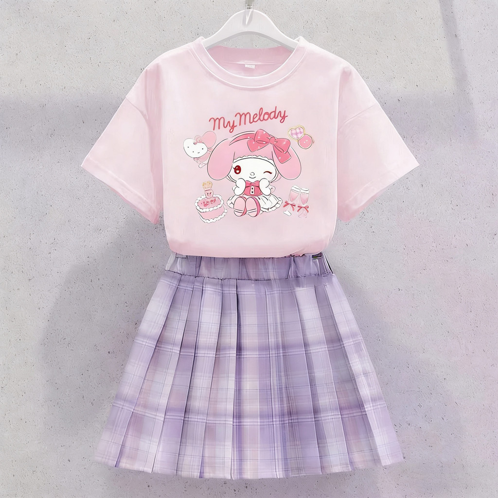 Girls Dress Suit New Style Melody Pattern Pure Cotton Short Sleeve ...