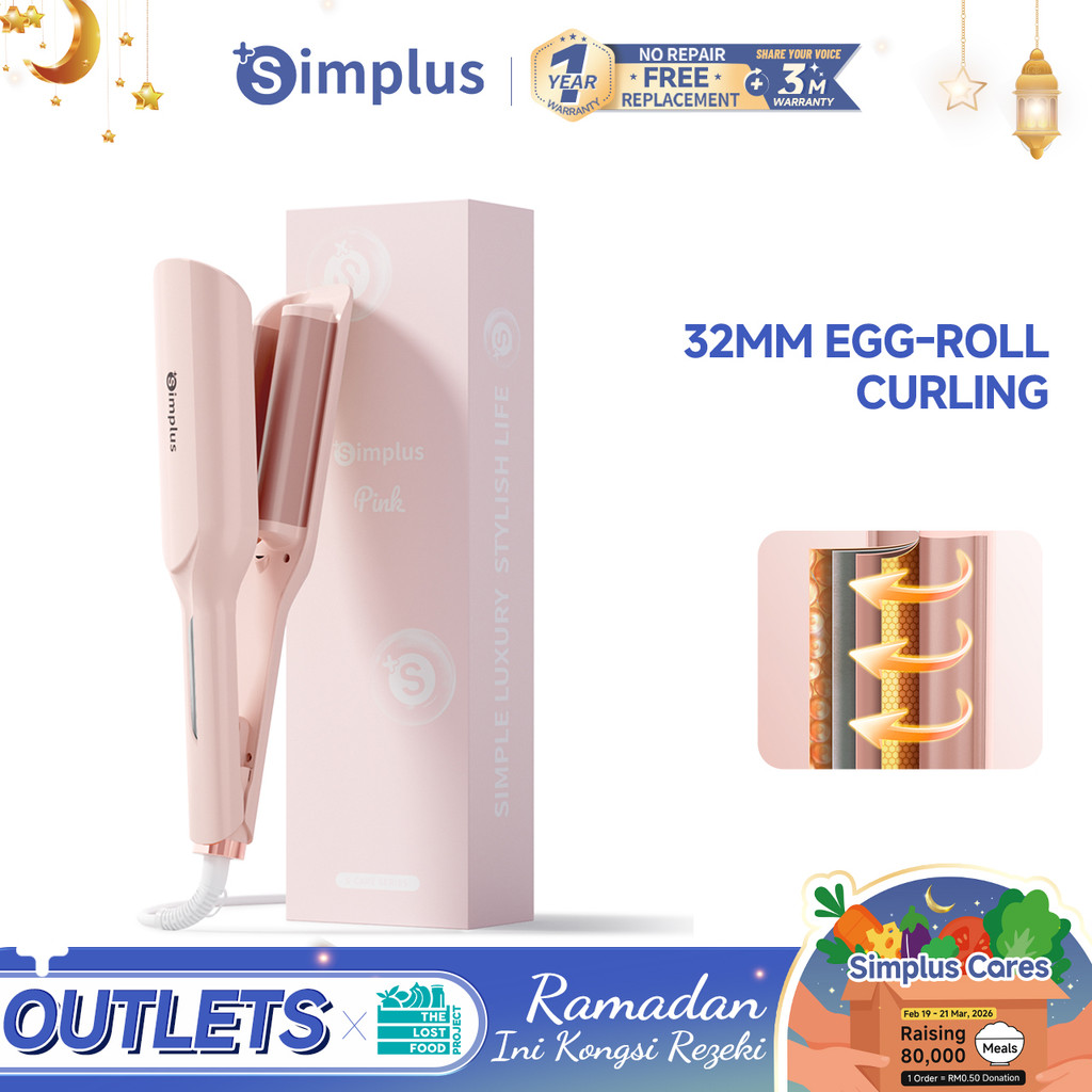 Simplus 32MM Egg Roll Hairstyle Hair Curler Water Ripple丨Wavy Hair丨 ...