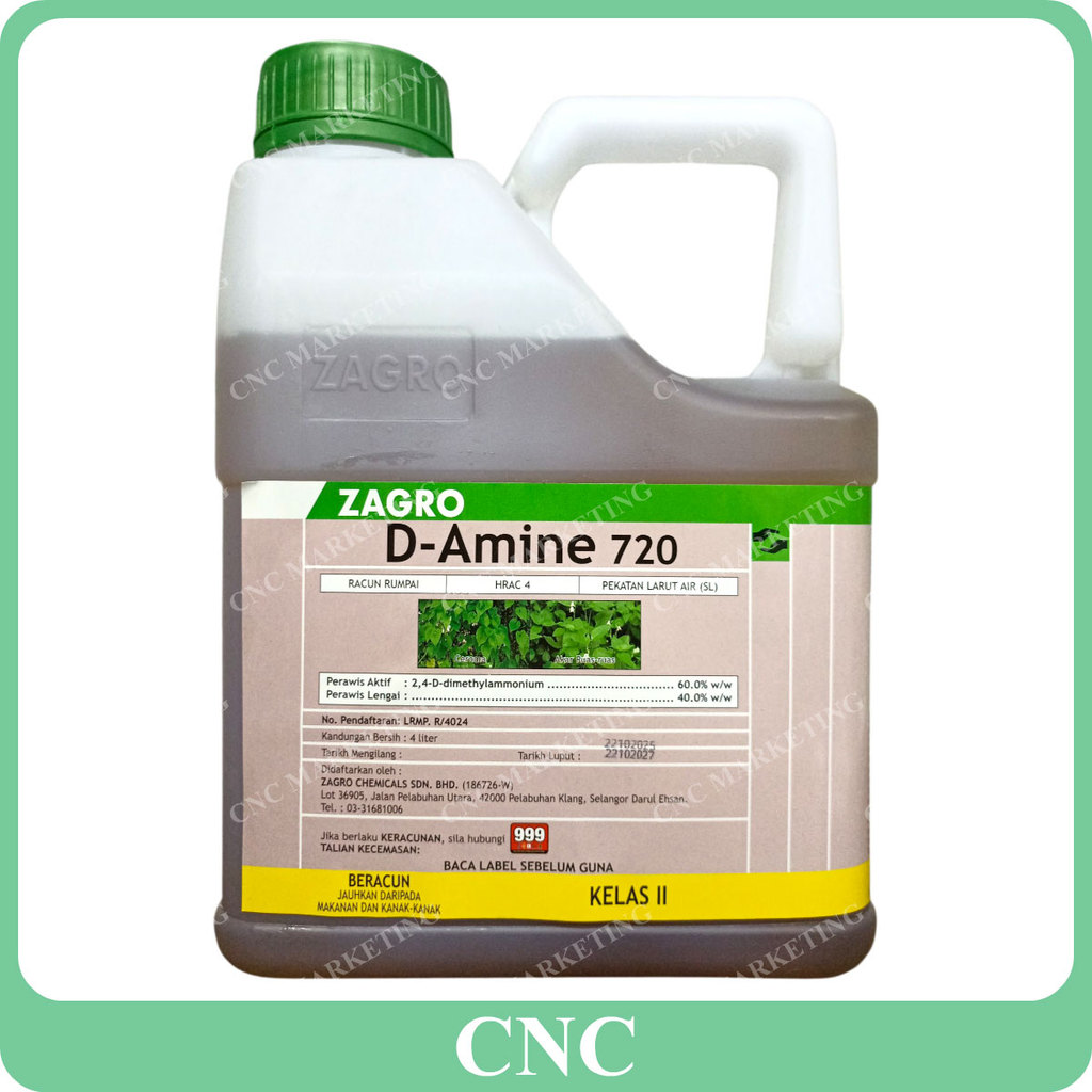 Zagro D-Amine 720 4L Racun Rumpai 2,4-D-dimethylammonium 60% ...