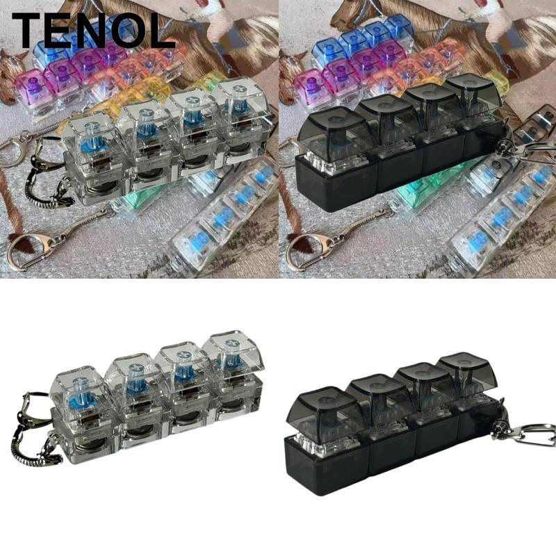 [TENOL] 4 Key Keyboard Fidget Clicker Toy Keychain Portable Sturdy ...