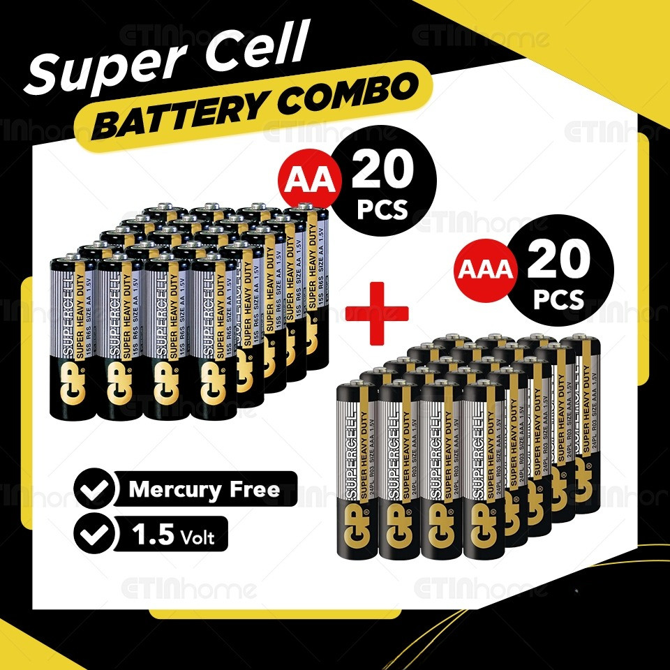 BATTERY AA / AAA Batteries Bateri AA / AAA Carbon Zinc Supercell Heavy ...