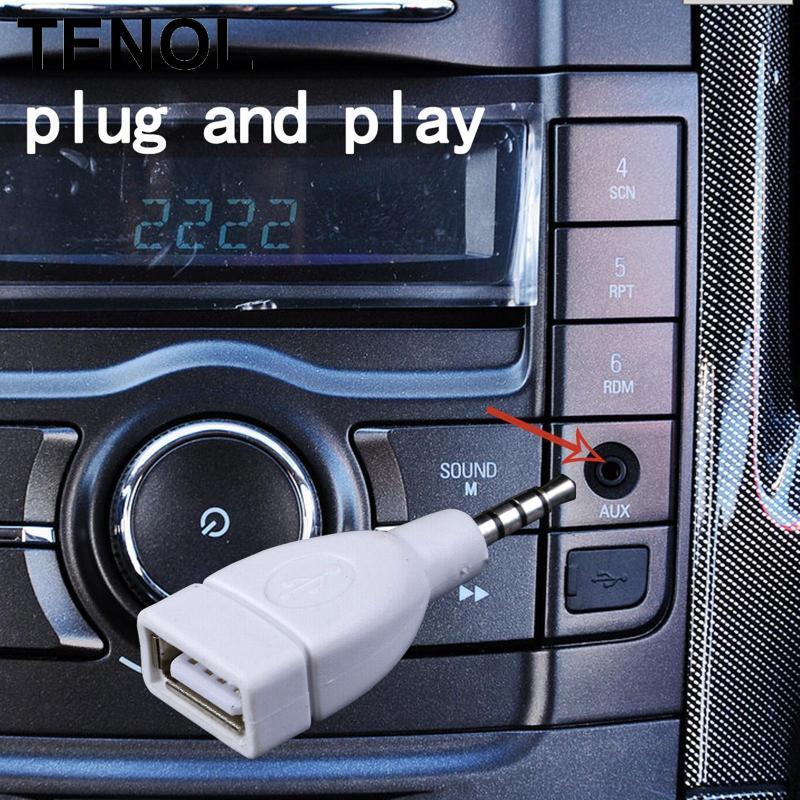 [TENOL] 3.5mm Male AUX Audio Plug Jack to USB 2.0 Female Converter ...