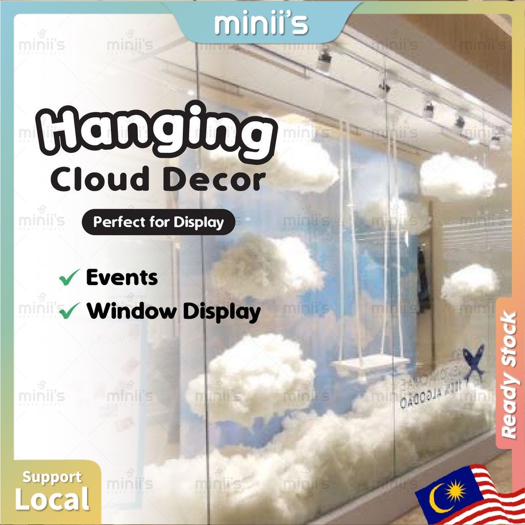 MINIIS Cloud Decoration Cotton Cloud Hanging 3D Artificial Clouds Props ...