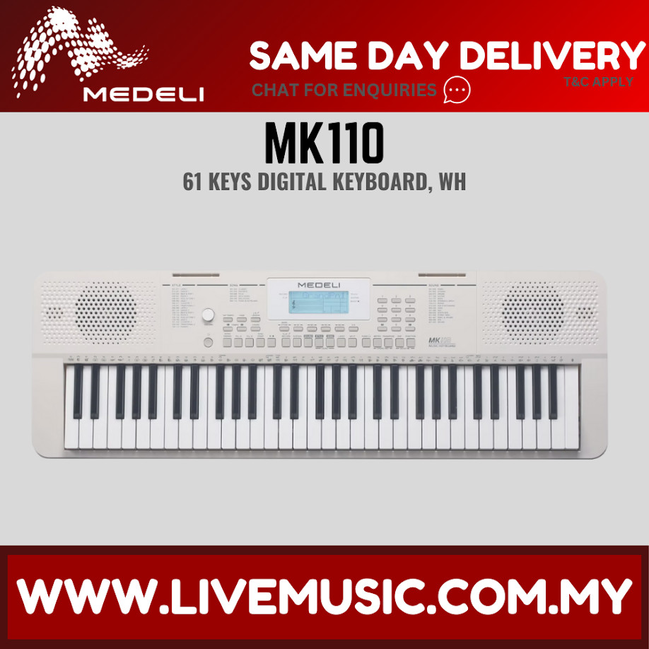 Medeli MK110 Millenium Series 61 Keys Portable Keyboard - Black/White ...