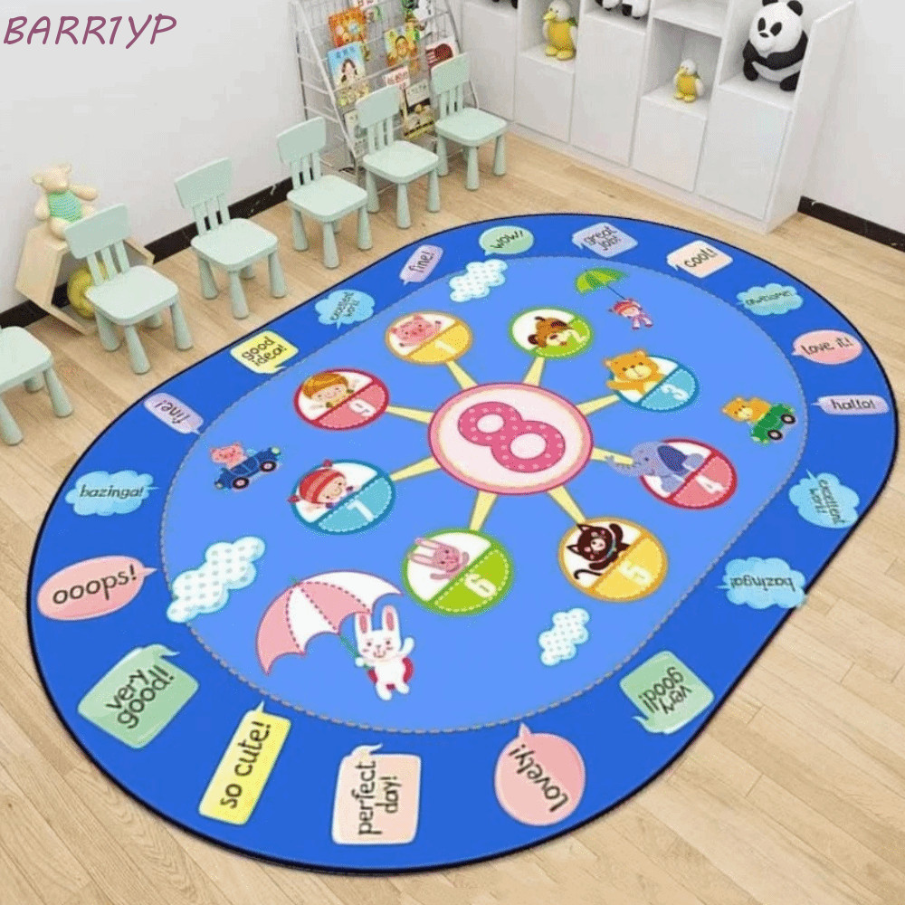 BARR1YP Educational Carpet, Cartoon Pattern Animal Number Cognitive ...
